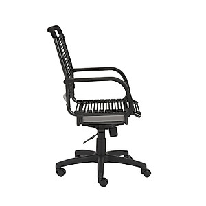 Euro Style Bungie High Back Adjustable Office Chair with Arms and Foam Top Cover, Black Bungies with Graphite Black Frame