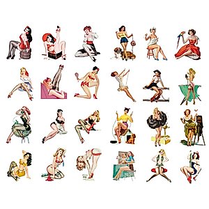Seasonstorm Vintage Beauty Girls Precut Waterproof Decoration Notebook Planner Stickers Scrapbooking Diary Sticky Paper Flakes (PK456)