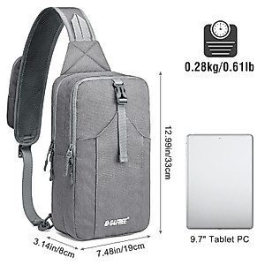 G4Free Sling Bag Sling Backpack Crossbody Chest Bag Daypack for Hiking Traveling (Grey)