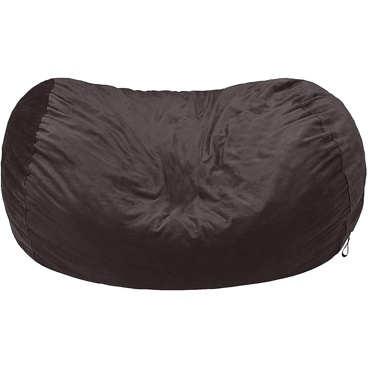Amazon Basics Memory Foam Filled Bean Bag Lounger with Microfiber Cover, 6 ft, Grey, Solid