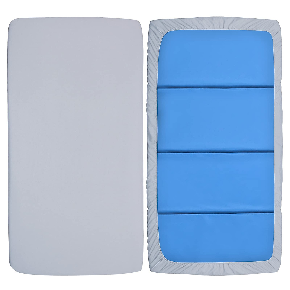 Nap Mat Cover 19" x 45" x 4" Fit for ECR4Kids Everyday Folding Rest Mat, Super Soft & Breathable Microfiber Baby Nap Mat Sheet for Preschool or Day Care, Boys and Girls, Gray