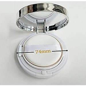 DNHCLL White Empty Luxurious Portable Air Cushion Puff Box BB Cream Container Dressing Case Powder Box with Air Cushion Sponge Powder Puff and Mirror(15ml,0.5oz)