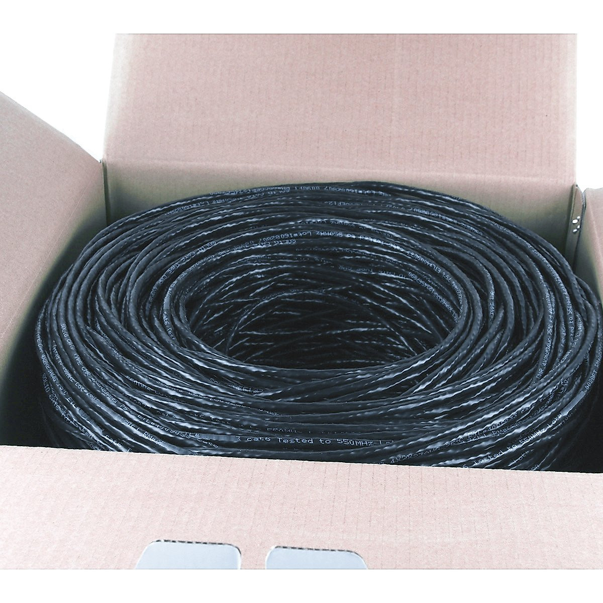 FiveStarCable Cat6 CMR 1000 Ft 23AWG Riser Rated Solid Bare Copper Cable 4 Twisted Pair UTP Bulk Ethernet Router Network POE Security Camera Cable LAN Cable PVC Black