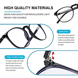 ousudela 3-Pack Blue Light Blocking Glasses for Women/Men Blue Light Glasses for Teens, Computer Glasses Gaming Glasses Anti Eye Strain Non-Prescription