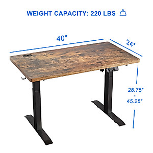 IYEE NATURE Electric Standing Desk, Dual Motor Adjustable Height Desk, 55 x 27.5 Inches Stand up Desk, Home Office Desk, Sit Stand Desk with Splice Board/Black Frame/White Top