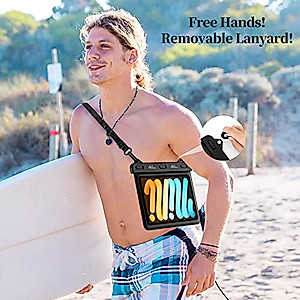 MoKo Waterproof Tablet Case Compatible with Fire HD 8/Fire 7, iPad Mini 6/5/4/3, Galaxy Tab Pro 8.4, Tab S2/Tab E/Tab A 8.0 8.4 Up to 8.5",Stand Holder Dry Bag for Bathroom Kitchen Stand Pouch, Black