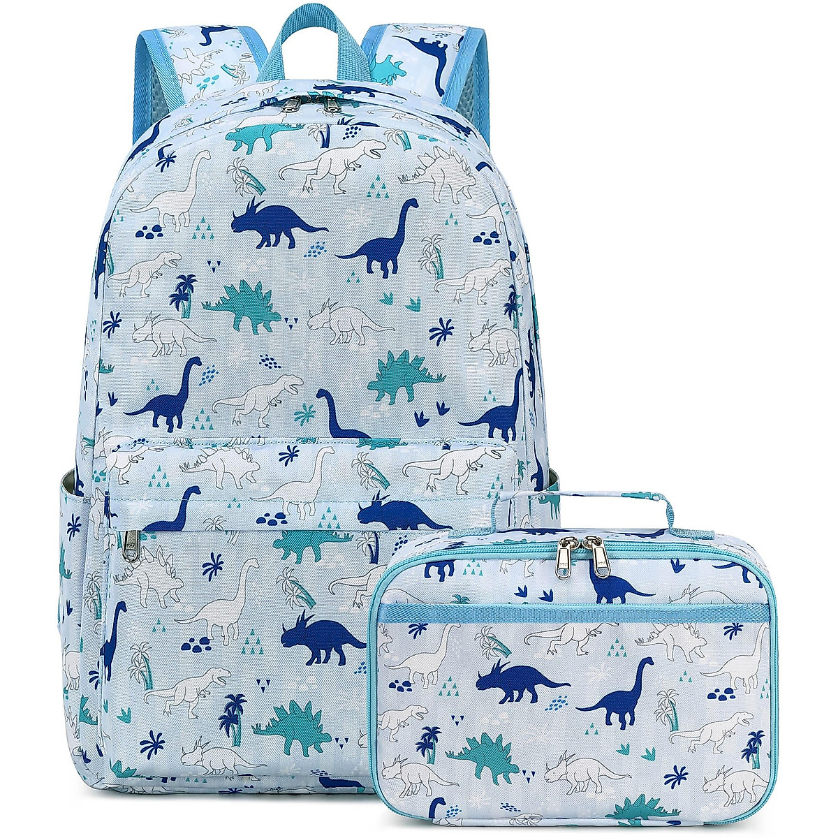 LOIDOU Kids Backpack Boys Preschool Kindergarten Elementary School Backpacks with Lunch Box Dinosaur Kids School Bags BookBag Set