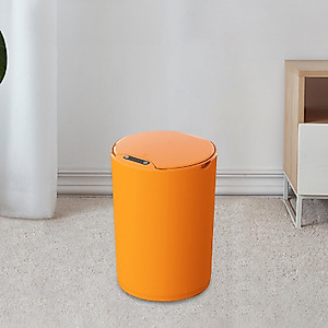 IEUDNS Automatic 14L Orange Trash Can with Lid Garbage Can, Smart Bathroom Trash Can, Touchless Trash Bin for Bedroom, Office, Living Room, Kitchen
