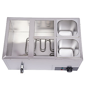 Electric Bain Marie, 600W 5-Pan Commercial Portable Steam Table Food Warmer, 20Qt Stainless Steel Canteen Buffet Warmer Electric Food Warmers and Servers for Parties, Buffets, Hotels