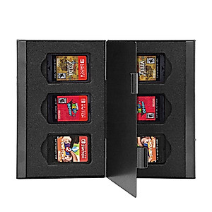 Orzero Premium Game Card Case Compatible for Switch Lite 2019, Nintendo Switch, Portable and Thin, Aluminum Game Storage Card Holder Box Suitable for 6 Game Cards (Black)