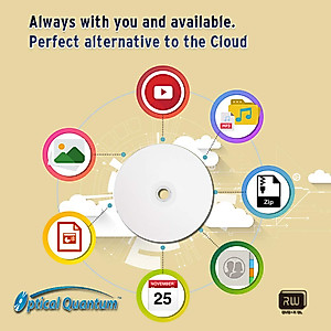 Optical Quantum 8X 8.5GB DVD+R DL White Inkjet Printable Double Layer Recordable Blank Media, 50-Disc Spindle OQDPRDL08WIP-H