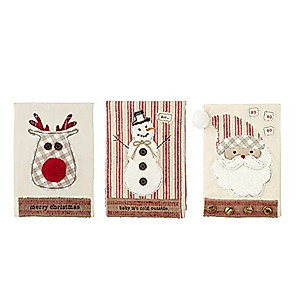 Mud Pie Christmas Appliqué Towel, Snowman, 21" x 14"