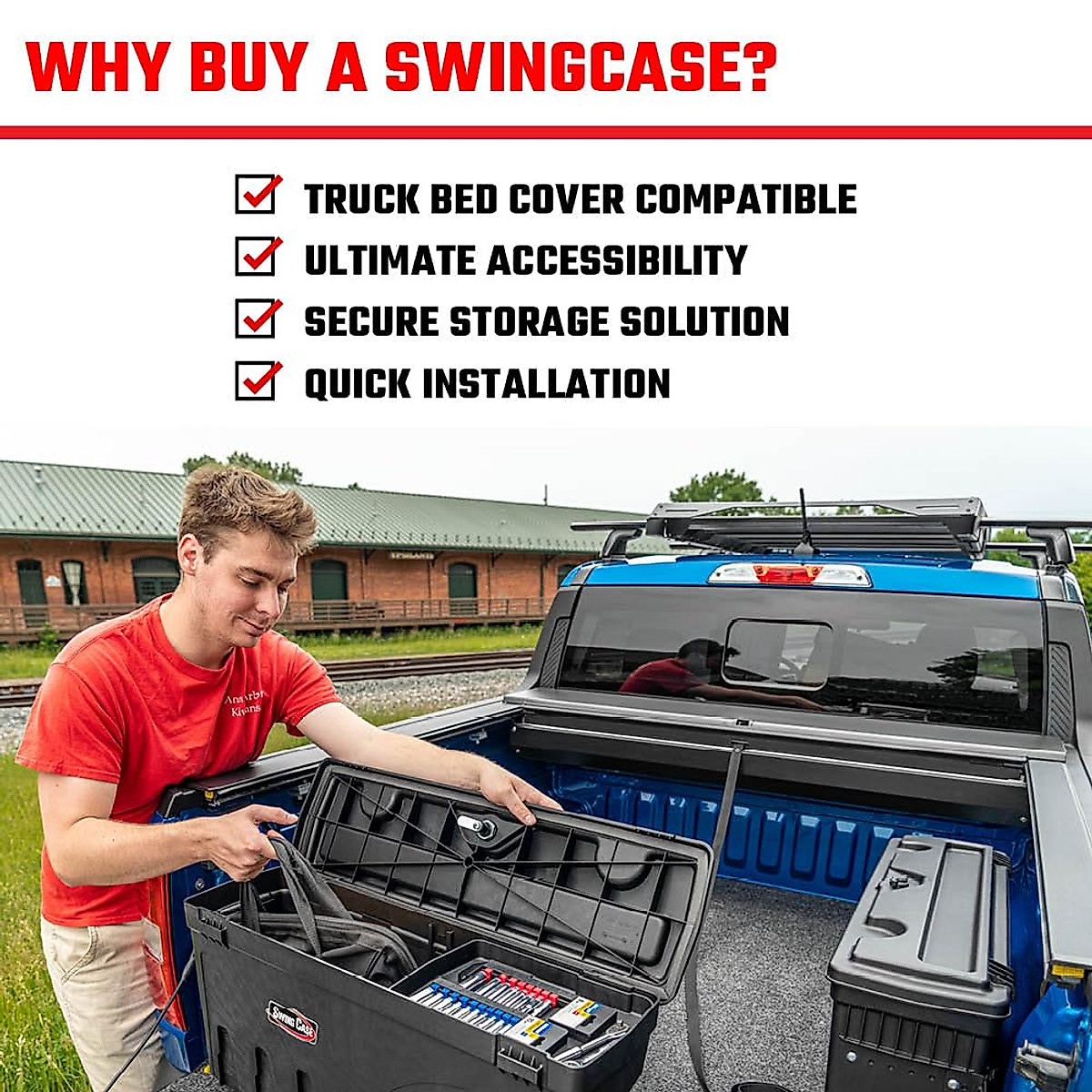UnderCover SwingCase Truck Bed Storage Box | SC205P | Fits 2017 - 2023 Ford F-250/350 Super Duty Passenger Side