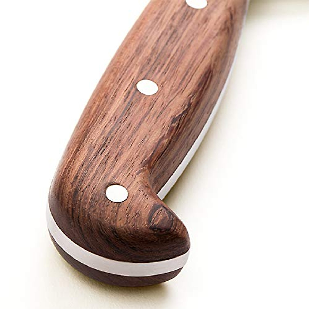 NOBOX All Purpose Chef Knife - 8-inch Stainless Steel Blade - Non-Slip 4-inch Rosewood Handle - Leather Sheath, Belt Clip Easy to Sharpen, Ergonomic Kitchen Knife