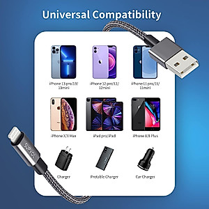 SUPVOL Charger [MFi Certified] 5FT USB A Charging Cable Nylon Braided High Speed Data Sync Transfer Cord