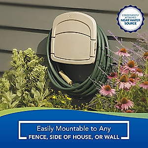 Suncast CPLDHH15000 Deluxe Garden Hangout with 150-Foot Capacity And Enclosed Storage Compartment, DHH150 Hose Hanger, No Size, Light Taupe