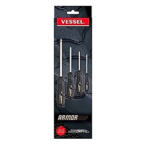VESSEL - ARMOR GRIP™ Screwdriver Cross Point 4PC. Set (JISDRIVE) No.550APH4PBU