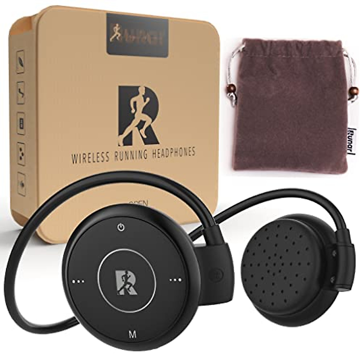 Running Headphones Designed by Runners - Wireless Bluetooth V5.0 Neckband Earphones for Sport Exercise Jogging Gym Workout Marathon Headphones for Running