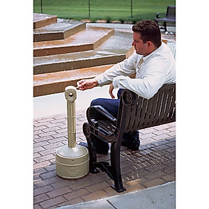 Justrite, Personal Smoker’s Cease-Fire Outdoor Ashtray, Polyethylene Standing Ashtray with Steel Bucket, 1 Gallon, Black, 26806D