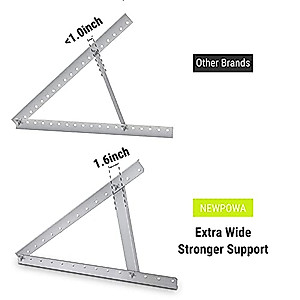 Newpowa Adjustable Solar Panel Tilt Mount Brackets Kit Folding Tilt Legs Support to 20 50 75 Watt Solar Panel for Off-Grid, RV, Roof, Boat (20inch Width)