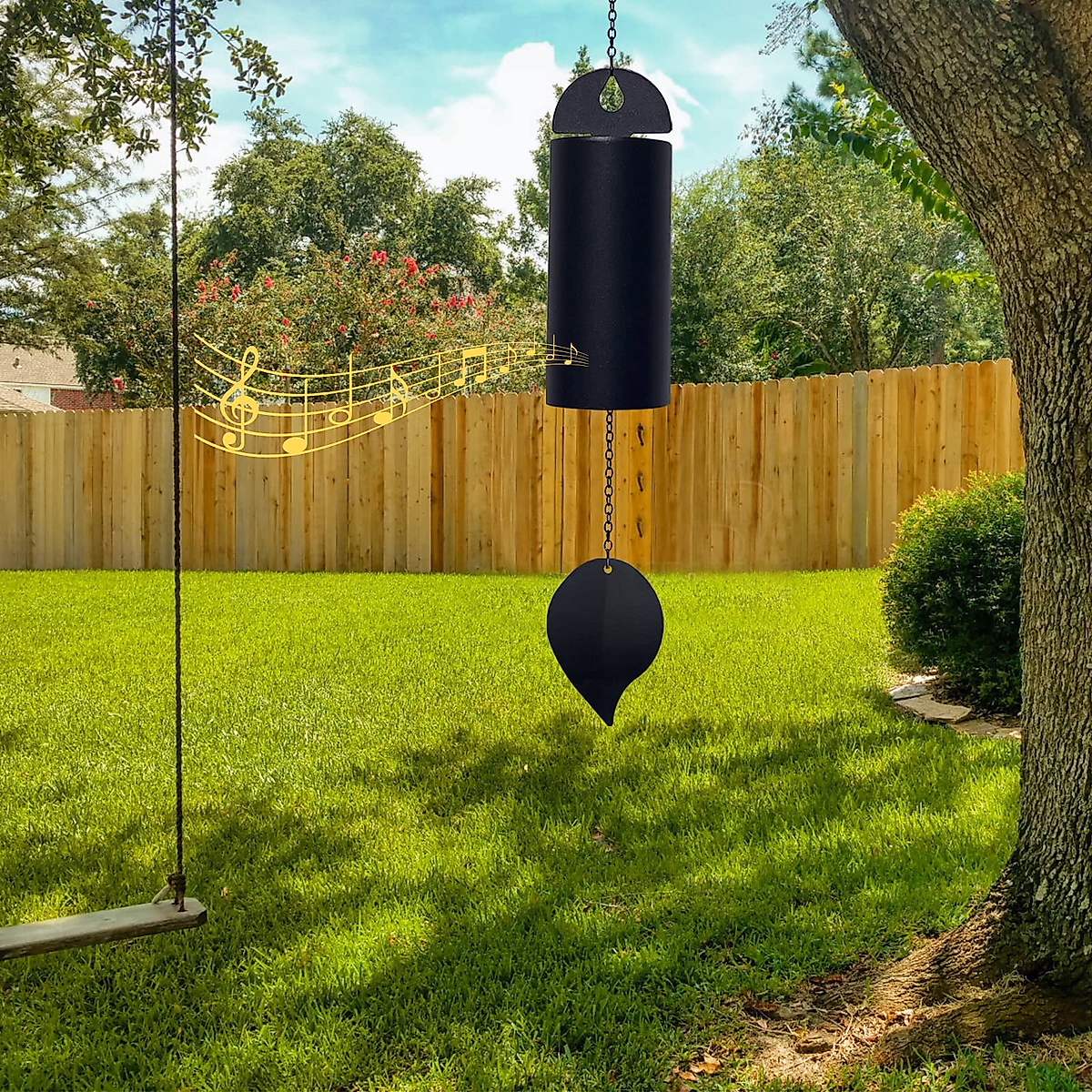 Deep Tone Serenity Bell Wind Chimes - Metal Cylinder Wind Bell for Outdoor Antique Copper Windchimes for Patio Yard Porch Garden Decor 28 inch Large