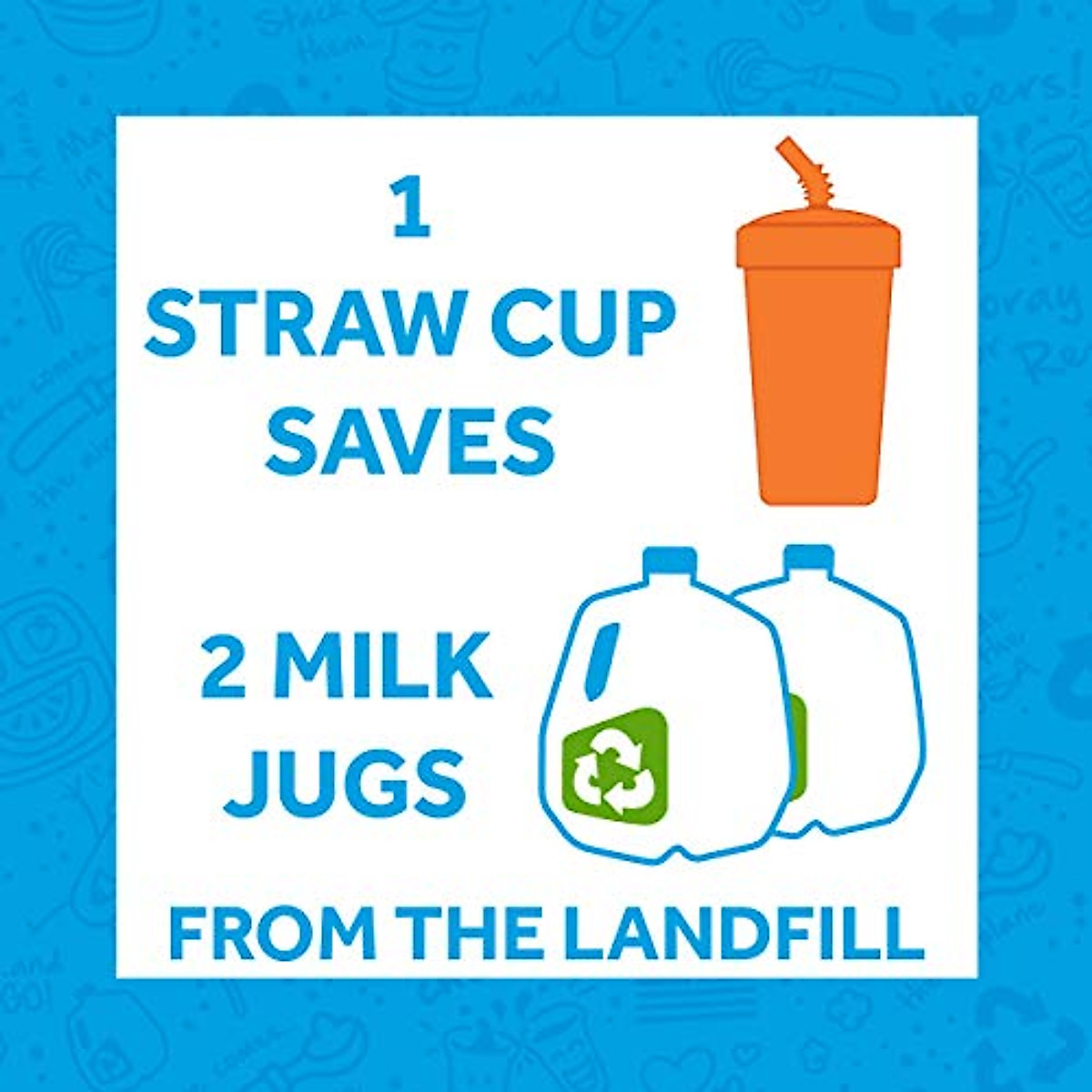 Re Play 10 Oz. Made In USA Straw Cups with Reversible Bendy Straw - Made from Heavyweight Recycled Milk Jugs- BPA Free- Dishwasher & Microwave Safe - Princess - Pack of 3