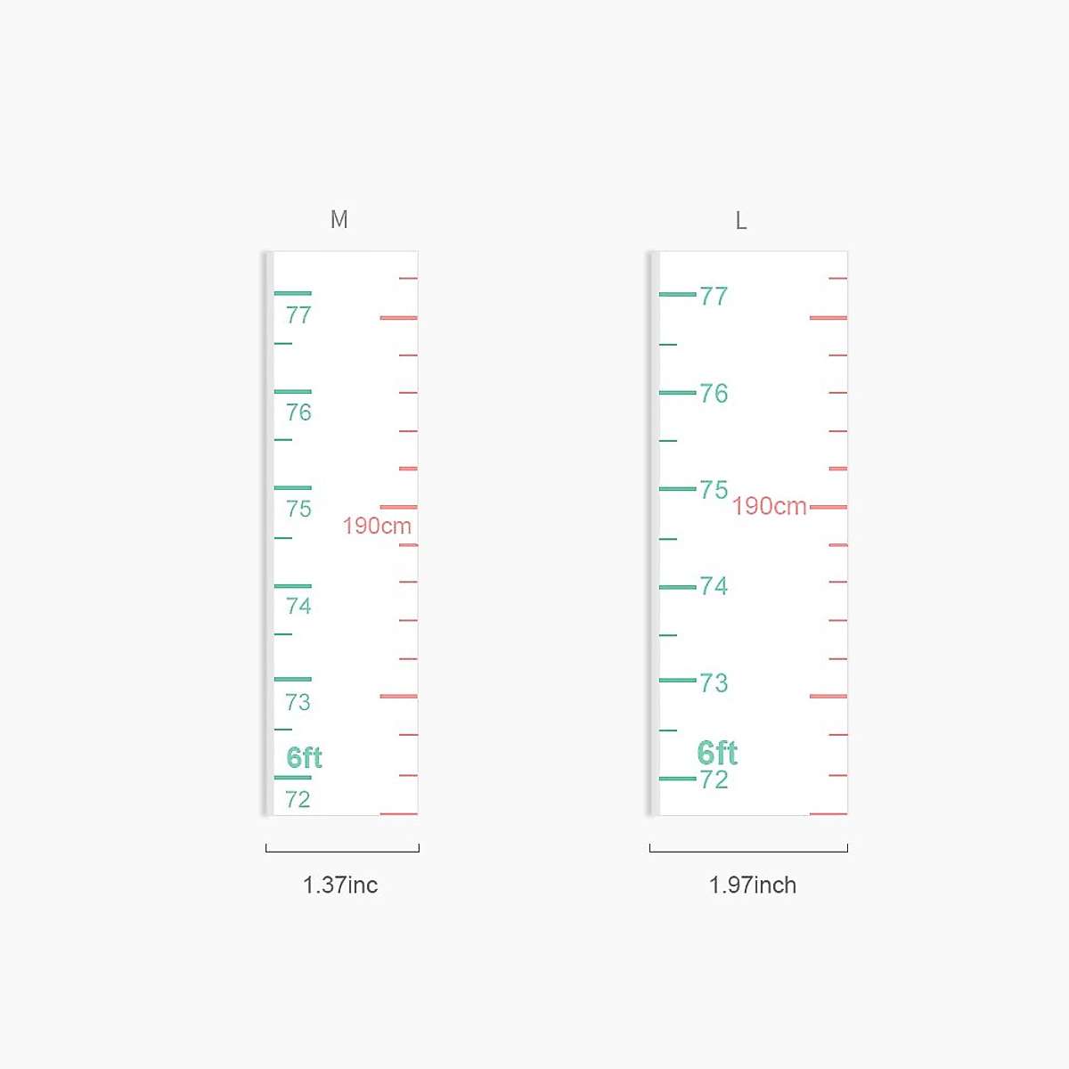 Growth Chart for Kids Height Chart Ruler Wall Decor for Measuring Kids Boys Girls, White (Large 83''x1.97'')