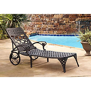 Homestyles 6654-83 Sanibel Outdoor Chaise Lounge, Black