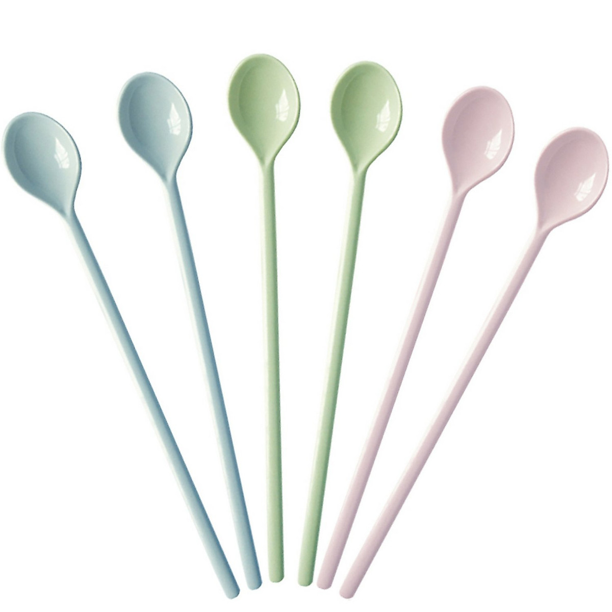 Gohh Long Handle Spoons 7.2 Inch: Latte Machiatto, Tall Iced Tea, Ice Cream Sundae, Coffee, Tea, Cocktail or Hot Chocolat Stirring Longdrink Spoons, Set of 6