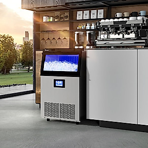 YITAHOME Upgraded Commercial Ice Maker Machine, 150LBS/24H Large Ice Maker Under Counter with 33LBS Storage Bin, Outdoor Free Standing Undercounter Ice Machine for Restaurant, Home, Bars, Coffee Shop