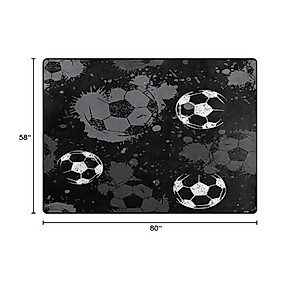 ALAZA Abstract Football Soccer Ball Watercolor Area Rug Rugs for Living Room Bedroom 7' x 5'