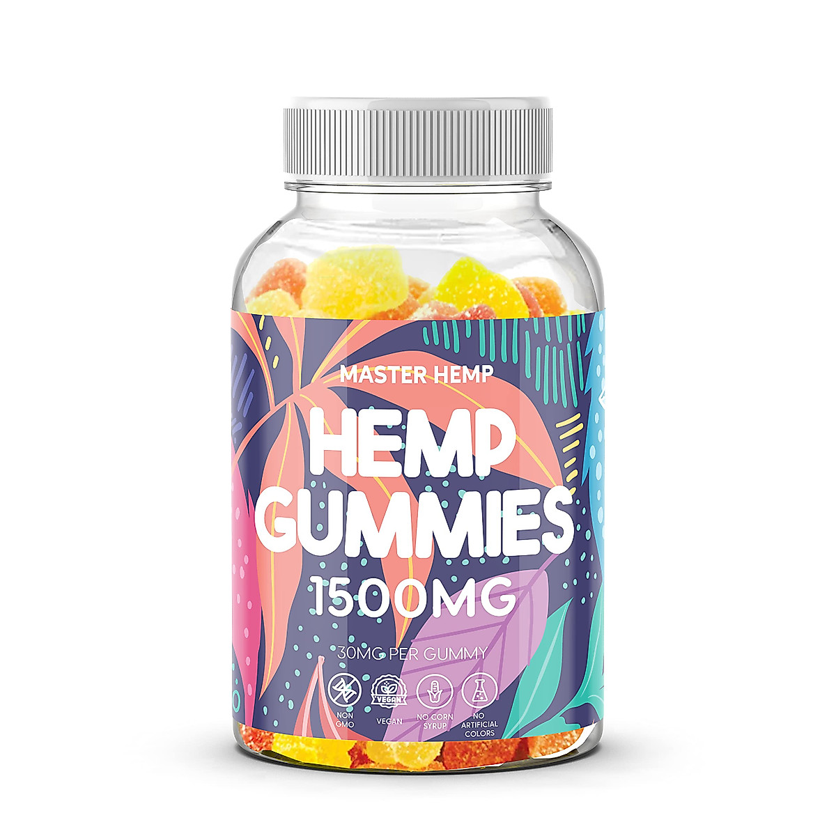 Organic Hemp Gummies Advanced Extra Strength - High Potency Edibles 50 Count Joints, Muscles, Calm- Stress Relief, Inflammation, Pain, Restful Sleep Gummy Bear Adults - Sugar Rejuavzen Oil