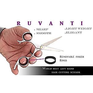 Ruvanti Left Handed Hair Cutting Scissors 6.5” - Professional Shears, Sharp Hairdressing/Haircutting Scissors for Men/Women