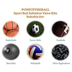pumpuptheball Sport Ball Inflation Valve Kit (25 Replacement Valves) for Basketball, Soccer, Volleyball and Football