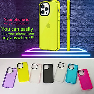 Neon Clear Case for iPhone 14 Pro Max, Cute Retro Vibrant Design Phone Cases Women 80s Accessories,Camera Protector Cover Soft Silicone Shockproof Protective MAX 6.7inch