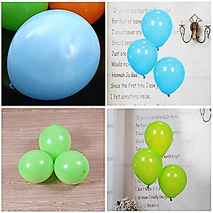 KUMEED Sky Blue Green Balloons 12" Latex Balloons Vivid Bright Color Balloon Globos Party Birthday Wedding Balloons Pack of 100