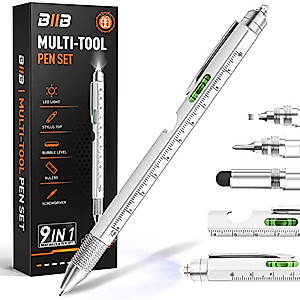 BIIB Gifts for Men, 9 in 1 Multitool Pen, Cool Gadgets for Men Gifts, Gifts for Dad, Unique Gifts for Men, Husband, Grandpa, Dad Gifts from Daughter