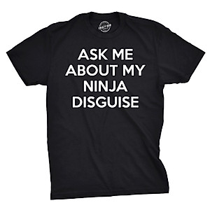 Toddler Ask Me About My Ninja Disguise T Shirt Cool Karate Face Mask Flip Tee Funny Kids Shirts Ninja Apparel for Toddler Cool Flip T Shirt Childrens Black 5T