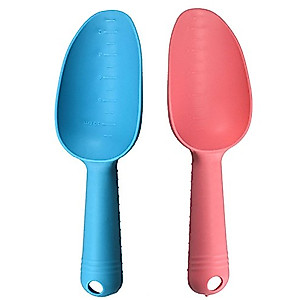 Annymall Composite Muti-Functional Scoop, 2 Piece Plastic Homegrown Gardening Tool Flowerpot Shovel Scoop, Pet's Food Scoop, Beach Sand Shovel 10‘’