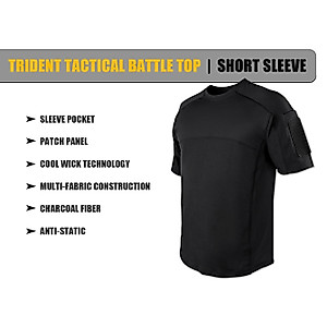 Condor Elite 101117-002-XL Trident Battle Top Black, XL