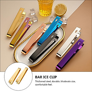 SOLUSTRE 2Pcs Gold Ice Tongs Stainless Steel Ice Bucket Tongs Small Serving Tongs Buffet Clip Ice Scooper for Appetizers Desserts Coffee Tea Party Bar