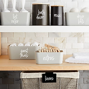 Talented Kitchen 141 Laundry Room Labels for Jars and Containers, Preprinted White Script Stickers for Linen Closet, Bathroom Organization, Cleaning Supplies (Water Resistant)