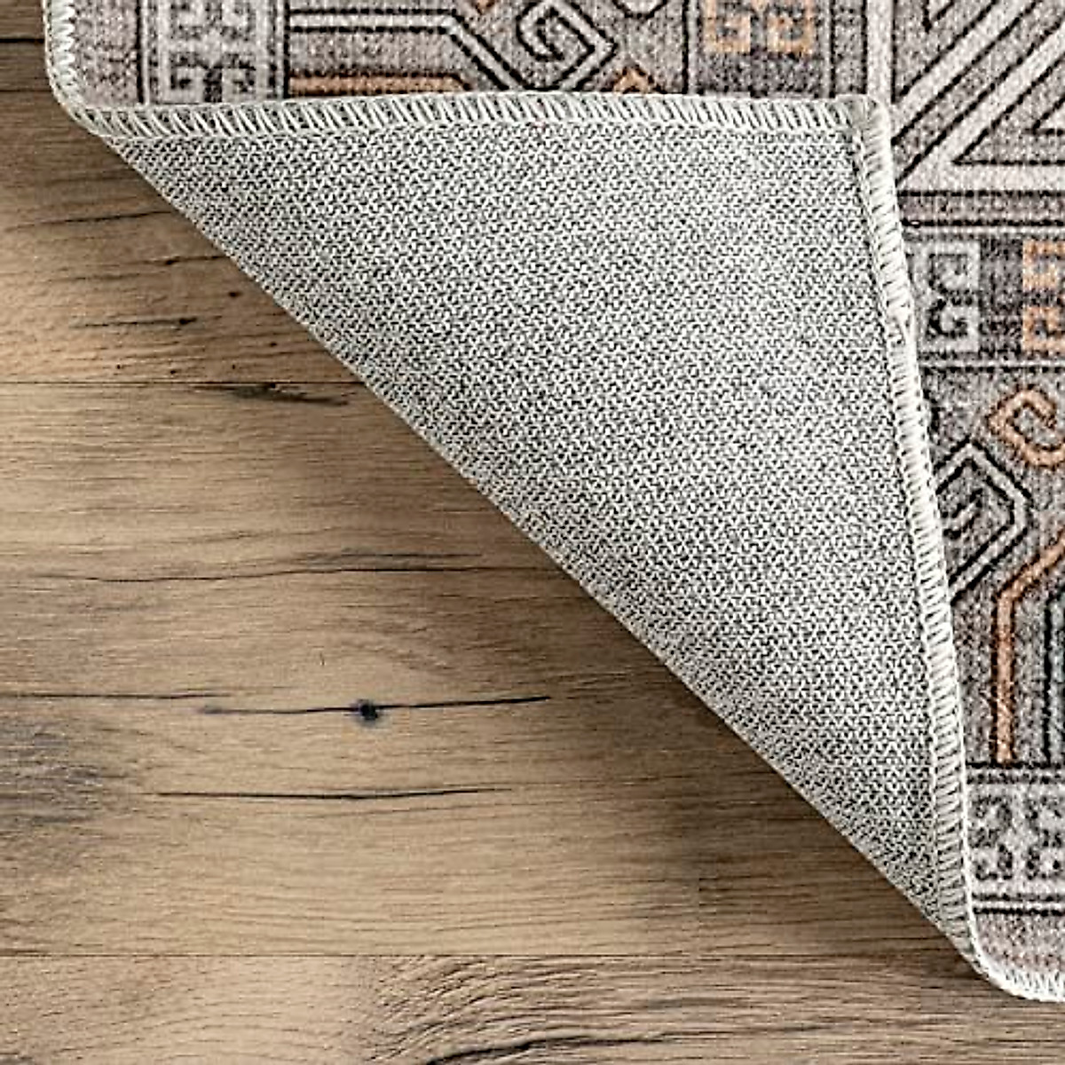 nuLOOM Tama Circle Medallion Machine Washable Area Rug, 9' x 12', Brown