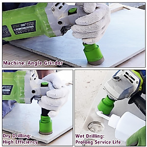 FACHLICH Diamond Core Drill Bits 1-3/8" 35mm 5/8-11 Thread Plus Adapter 5/8"-11 Male to 3/8" Hex Shank,Tile Hole Saws for Porcelain Tile,Granite,Marble,Concrete,Masonry