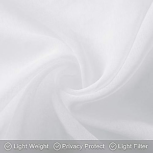 Hiasan Outdoor Sheer Curtain for Patio Waterproof Wind Blowing Curtains Panels with Grommet Top and Tiebacks in Porch Pergola Cabana Gazebo Deck Set of 2 Panels (W52 x L84,White)