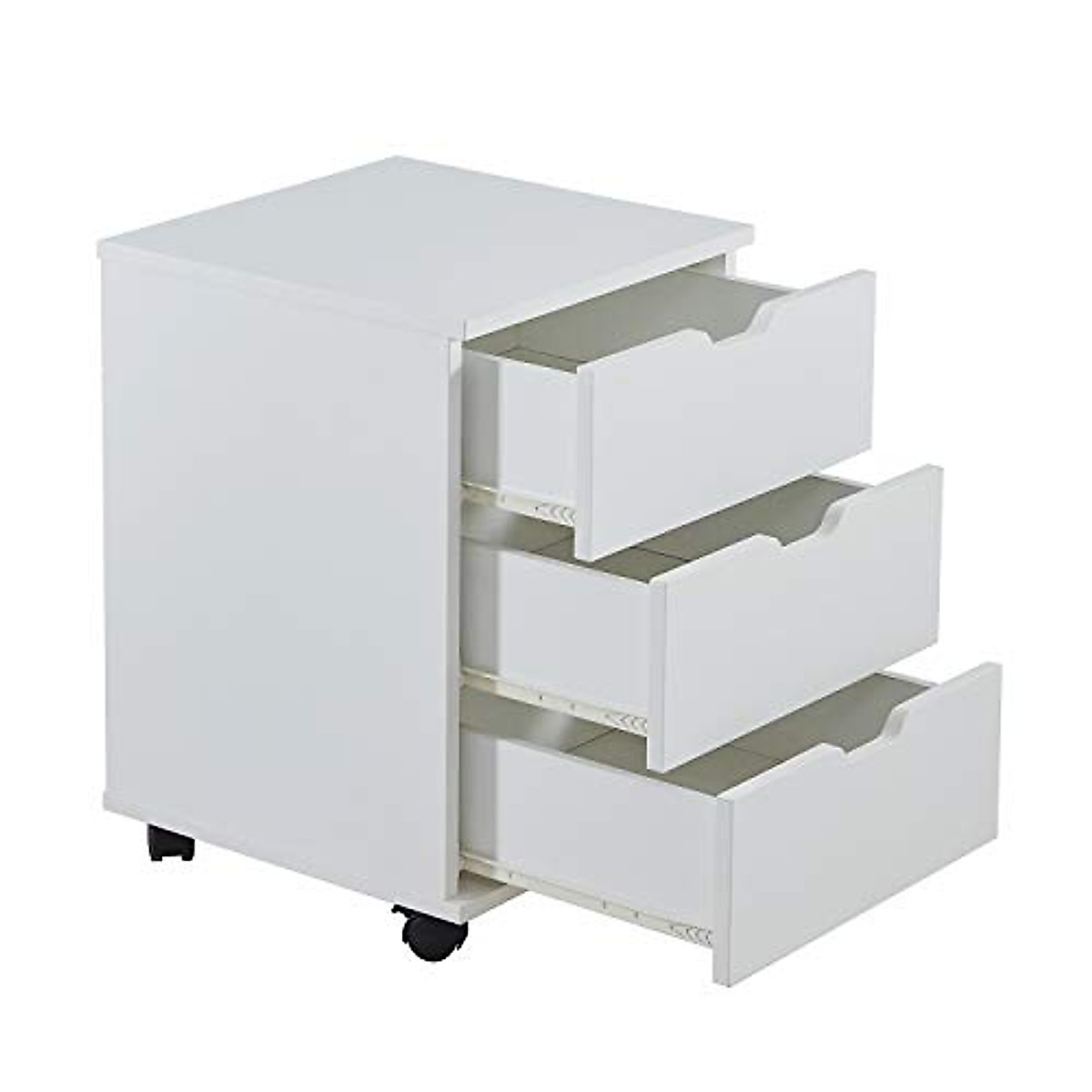 VICLLAX 3 Drawer Wood Mobile File Cabinet Under Desk Storage Assemble Needed with Casters for Home Office, White