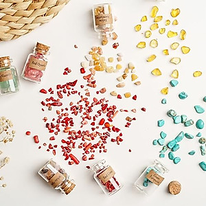 KHOCOEE 48pcs Different Crystals and Healing Stones, Gemstone and Crystals Bottles, Chakra Healing Crystals for Witchcraft, Great Choice for Gift, Collection and Home Decor