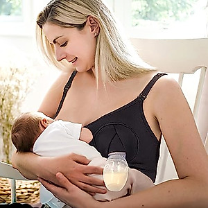 haakaa Pumping Bra Hands Free Maternity Bras for Breastfeeding Adjustable & No Underwire Breast Pump Bra and Nursing Bras with Extra Bra Extenders & Clips Breastfeeding Essentials (Black, X-Large)