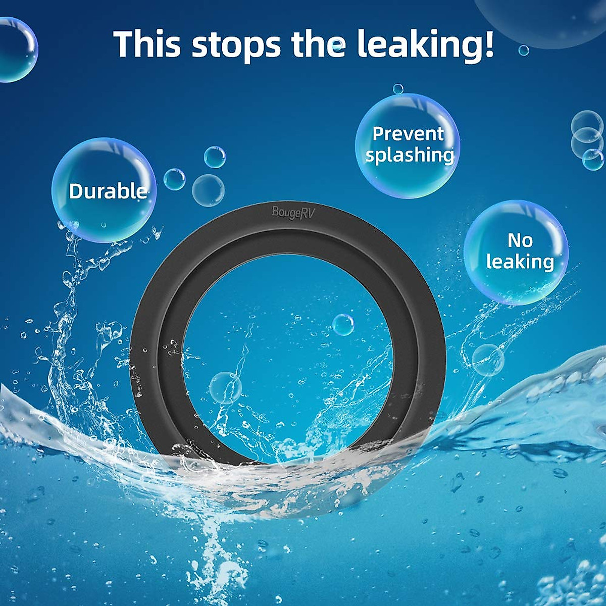 BougeRV RV Toilet Flush Ball Seal Replacement RV Accessories Flush Ball Gaskets for Dometic 300/310/320- Equivalent to Part Number 385311658 (2 Pack)