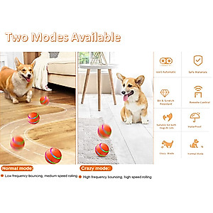 SCOLEA PawDepot Smart Interactive Dog Cat Toy Balls with Remote Control (Orange)